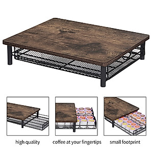 Giikin Coffee Pod Drawer Holder, k cup holder with 35 Capacity Capsule Pods, Coffee Pot Storage Organizer Drawer Holder for K-cups, Compatible with Nespresso Vertuo Capsules (Antique Brown)