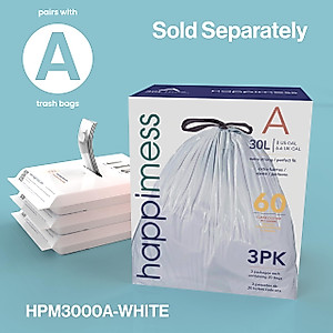 happimess HPM1007B Betty Retro 8-Gallon Step-Open Trash Can with Soft-Close Lid, Fingerprint Resistant, Modern, Minimalistic for Home, Kitchen, Laundry Room, Office, Bedroom, Bathroom, Black