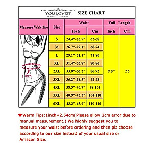 Youloveit Women's Waist Trainer Corset for Everyday Wear Steel Boned Tummy Control Body Shaper with Adjustable Hooks(Black,L)