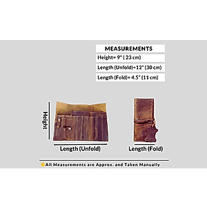 Madosh, Pencil Roll-Up Case,Genuine Leather Pen Holder,Paint Brush Pouch,Handcrafted Marker Organizer