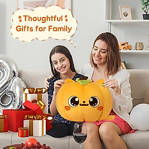 Officygnet Cute Plush Pillow, Soft Stuffed Animal Plush Toys, Kawaii Pumpkin Cat Plushies Pillow Dolls for Kids Adult, Ideal Christmas Birthday Gift for Girls Boys Girlfriend