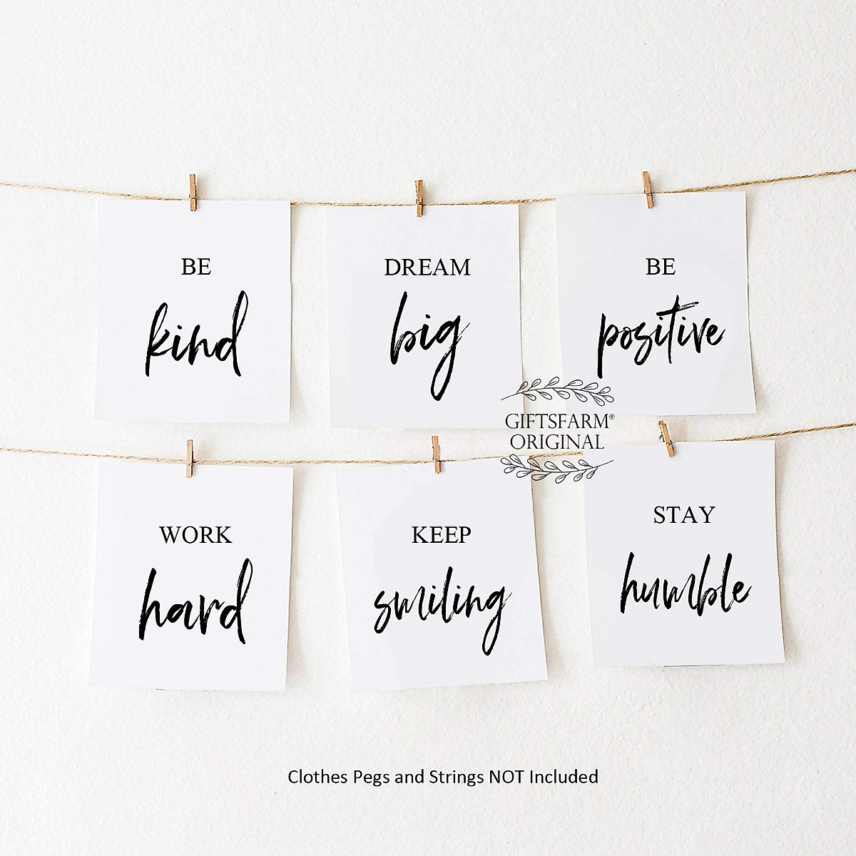 GIFTSFARM Inspirational Wall Art, Motivational Office Wall Art for Living room and Bedroom, Office Decor (Set of 6, 8X10in, Unframed)