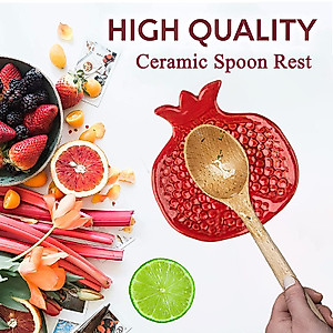 Spoon Rest 2 Pcs Spoon Holder For Stove Top Ceramic Spoon Rest For Kitchen Counter Spoon Rest For Stove Top Coffee Spoon Rest Pomegranate Shaped