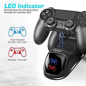 PS4 Controller Charger Dock Station, OIVO PS4 Controller Charging Dock Station with Upgraded 1.8-Hours Charging Chip, Charging Dock Station Replacement for Playstation 4 Dualshock 4 Controller Charger