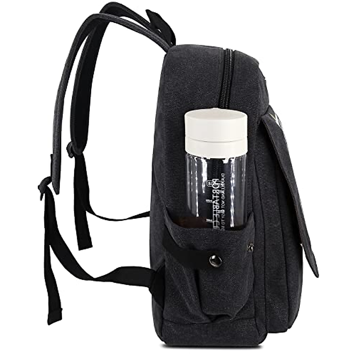 Roffatide Anime Attack on Titan Wings of Freedom Backpack for Men Printed Schoolbag Canvas Backpack Daypack with Headphone Hole Black