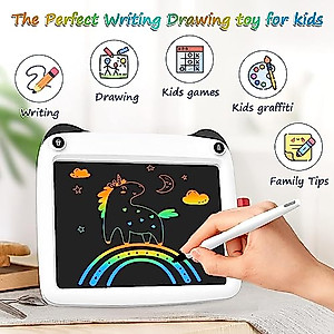 Kids Toys LCD Writing Tablet，9 Inch Colorful Screen Doodle Board，Erasable and Portable Drawing Pad for Birthday Christmas （White）