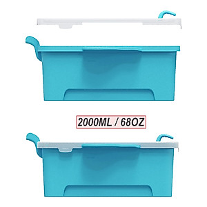 2000ML / 68OZ Microwave Pasta Container Cooker, Noodles Cooker with Strainer. Quickly Cooks up to 4 Servings Pasta, Cute Elephant-Shaped Multifunctional Cooker for Dorms, Kitchens or Offices.（Blue）