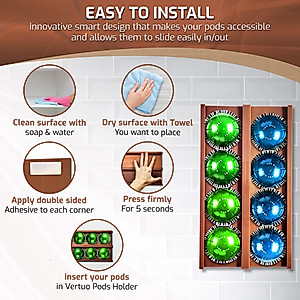 Pod Holder for Vertuo Coffee Pods | Under Cabinet or Wall Mounted Storage for Pods | Minimalist Design to Declutter Your Kitchen | MADE IN USA (White)