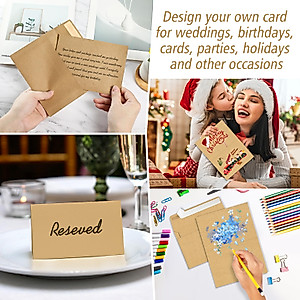 Blank Cards and Envelopes 5x7, 25 Pack Brown Invitation Cardstock with 25 Pack Envelopes, Self-Seal Thank you Blank Greeting Cards and Envelopes, Print custom, for All Occasions DIY