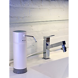 Brondell H625 Pearl Countertop Water Filter System for Kitchen Sinks, Carbon Block Filtration System and Dispenser Attaches to Faucet, 6-Month Filter Lifespan, White