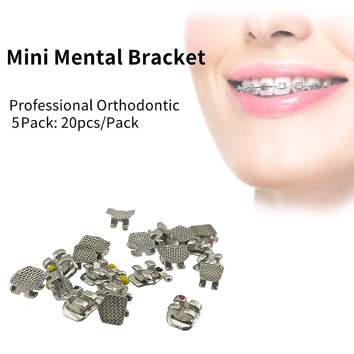 20PCS/Pack Dental Orthodontic Metal MINI Bracket Braces (1Pack MBT-022.3.4.5)