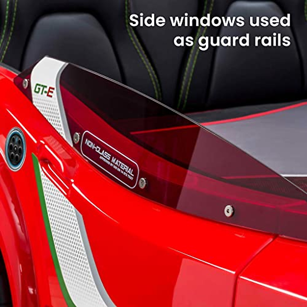 Cilek GTS EV Twin Race Car Bed, Remote Control, LED Lights, EV Sound FX, Vegan Leather Interior, License Plate, Red