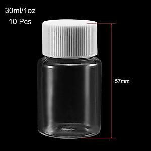 uxcell Plastic Lab Chemical Reagent Bottle 30ml/1oz Wide Mouth Sample Sealing Liquid Storage Container 10pcs