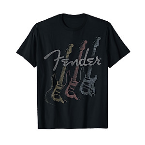 Fender Stacked Guitar Faded Logo T-Shirt