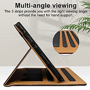 Grifobes All New Kindle Fire HD 10 Tablet & Fire HD 10 Plus (11th Generation,2021 Released) Case, Smart Auto Sleep/Wake Multi-Angle Stand Folio Cover with Stylus Holder/Pocket (Black+Brown)