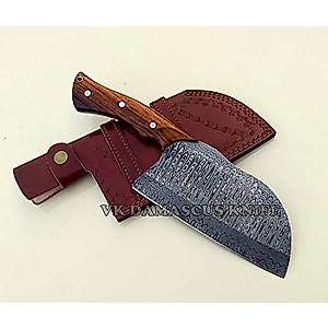 Handmade Damascus Cleaver Chopper Serbian chef knife kitchen knife fixed blade Knife 11.5 Inches with sheath VK5518