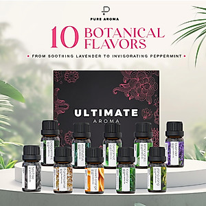 Essential Oils by Ultimate Aroma 100% Pure Therapeutic Grade Oils kit- Top Aromatherapy Oils Gift Set- Each Bottle 10ML