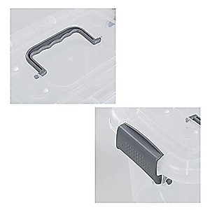 Readsky 5 L Clear Plastic Latch Box with Lids and Handle, 6 Packs