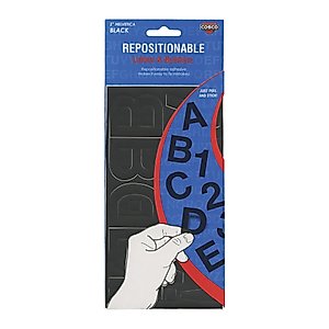 Creative Start Repositionable Adhesive Sign Letter, Black (098195)