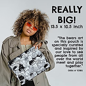 ODDS N TOTES Jumbo Zipper Pouch | Made from Recycled Plastic. Travel Toiletry Bag, Zipper Pouch for Art School Office Supplies (Extra Large) - Bundle Pack of 4