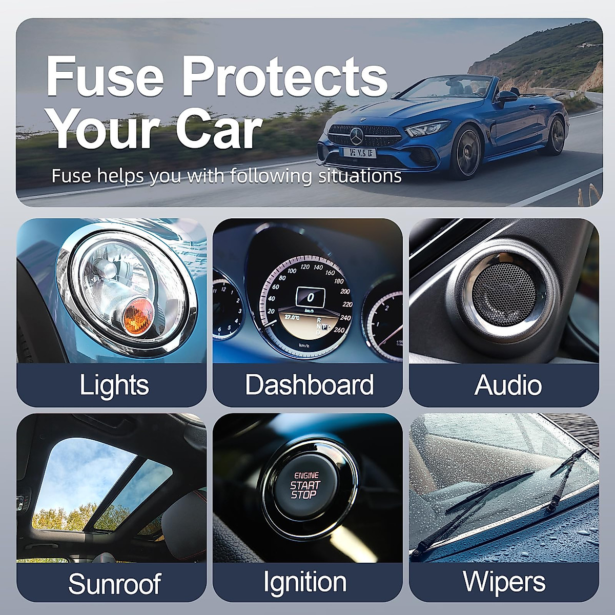 JOREST 300Pcs Car Fuse Assortment Kit, 160 Mini Blade Fuses Automotive + 90 Standard Auto Fuses + 50 Micro Fuse + 1 Puller – for Car/RV/Truck/Motorcycle(2Amp 3A 5A 7.5A 10A 15A 20A 25A 30A 35A 40A)