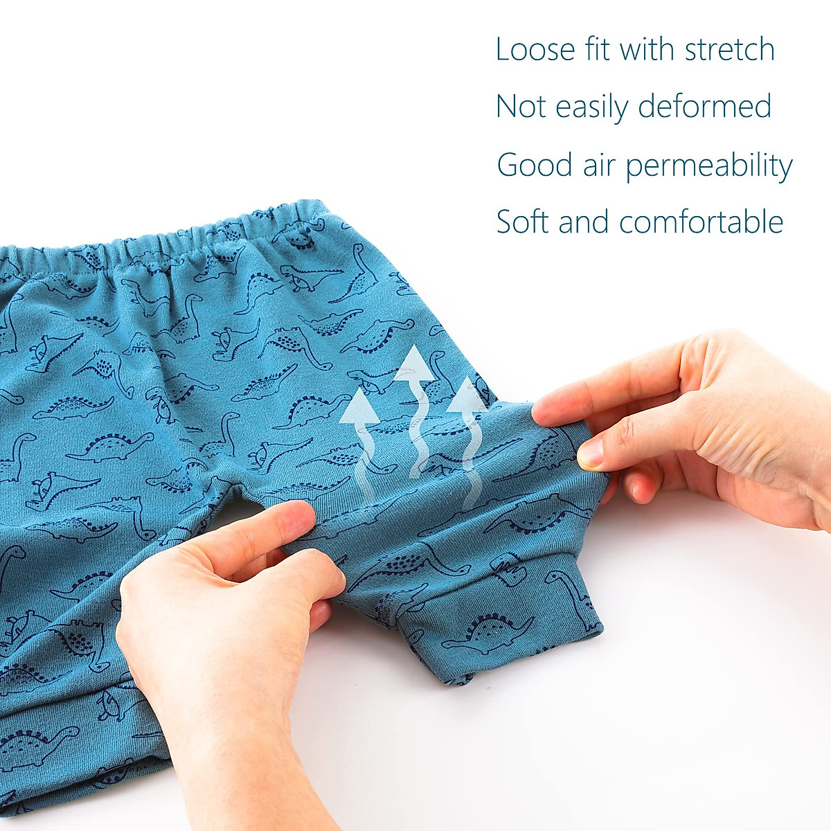 Hakochia Soft and Comfy 100% Cotton Baby Pants for Baby Boys and Girls with Ample Diaper Room 0-12 Months Blue