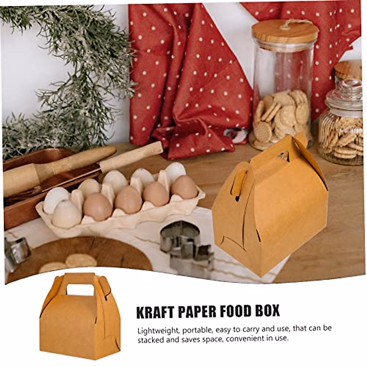 UPKOCH 20pcs Boxes Kraft Paper Food Box Mini Cupcake Paper Boxes for Food Cupcake Boxes Cake Gift Box Food Paper Treat Boxes for Cakes Disposable Box Kraft Paper Boxes Takeaway Treat Case