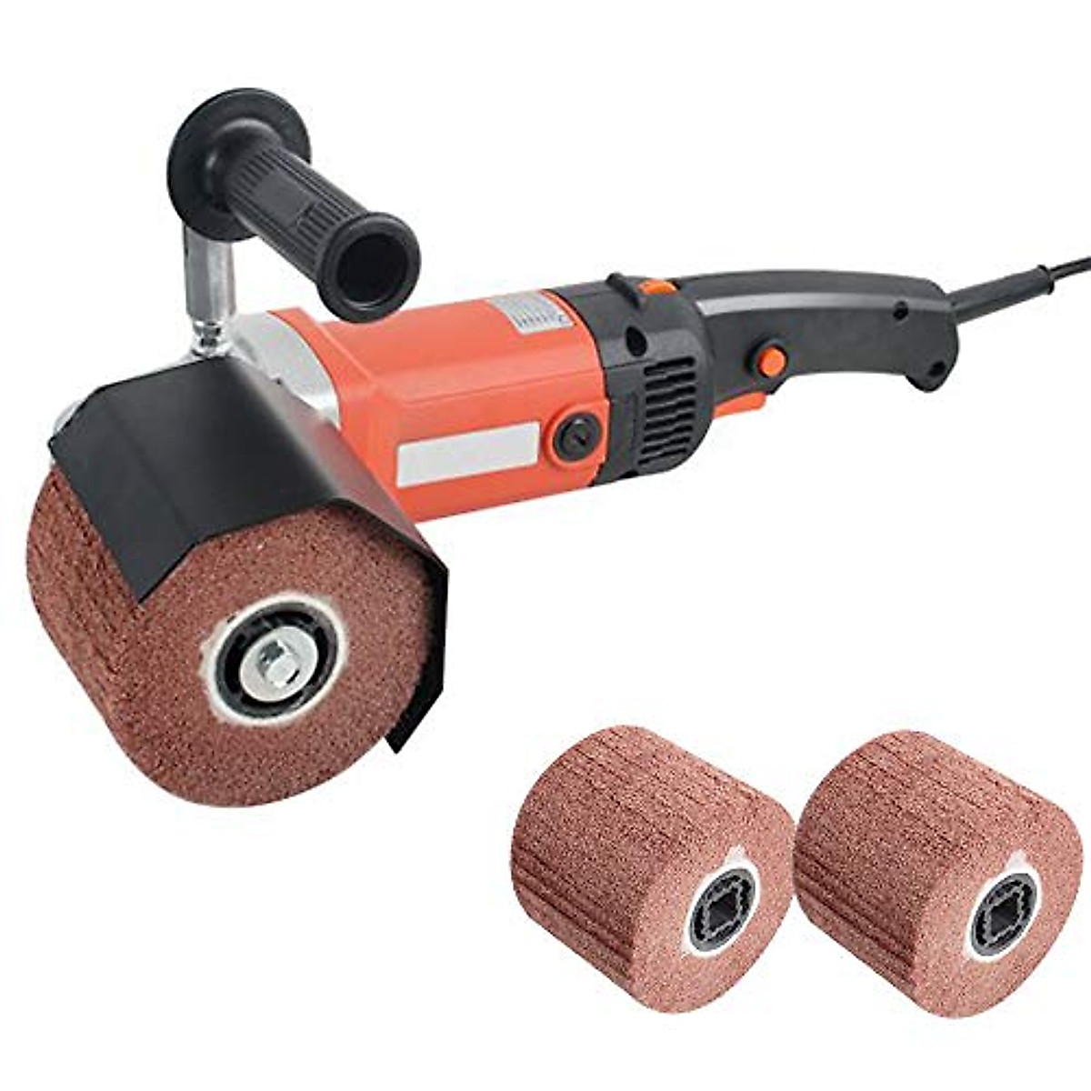 Zinnor 1400W Burnishing Polishing Machine 500-3000 RPM Stainless Steel Handheld Polishing Machine 110V Wheel Polisher Sander Wire Drawing Machine with 2 Wheels for Metal Stainless Steel Plastic Wood
