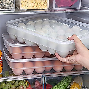 Braceus 34 Eggs Holder Storage Box Picnic Kitchen Refrigerator Fresh-keeping Container Transparent