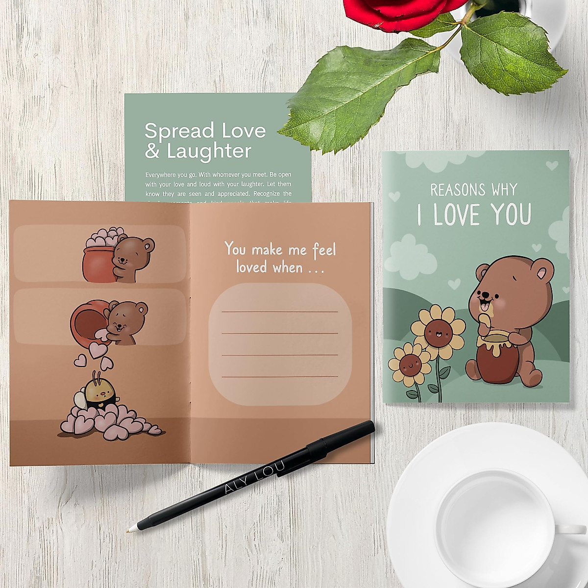 Mothers day gift, Anniversary Birthday Gift for Girlfriend Boyfriend, Husband Wife, Personalized Gift for Him Her, Reasons Why I Love You, Illustrated Fill-in-The-Blank