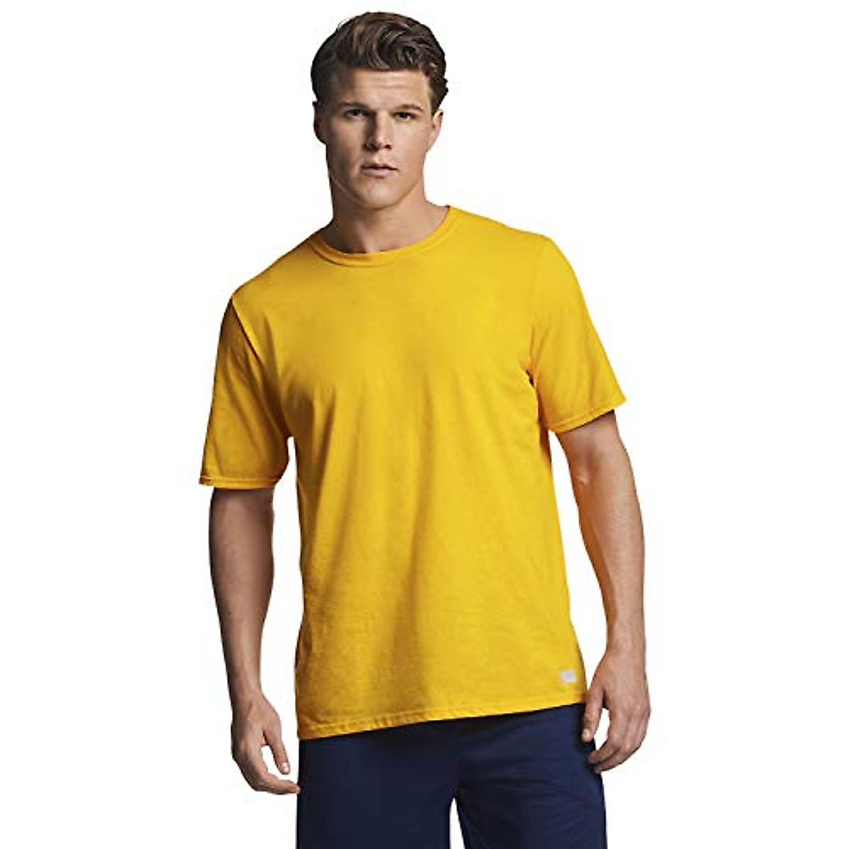 Russell Athletic mens Cotton Performance Short Sleeve T-shirt T Shirt, Gold, Large US