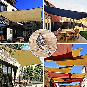 HongWay 40pcs Sun Shade Sail Hardware Kit, 6 Inch for Triangle Rectangle Sunshade Sail Installation, 304 Anti-Rust Stainless Steel, Triangle Shade Sails Accessory for Garden Outdoors, Patio Lawn