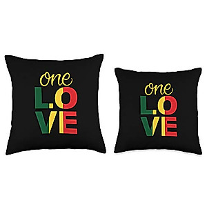 Rasta Roots Vibration Rasta One Love Reggae Jamaican Throw Pillow, 16x16, Multicolor