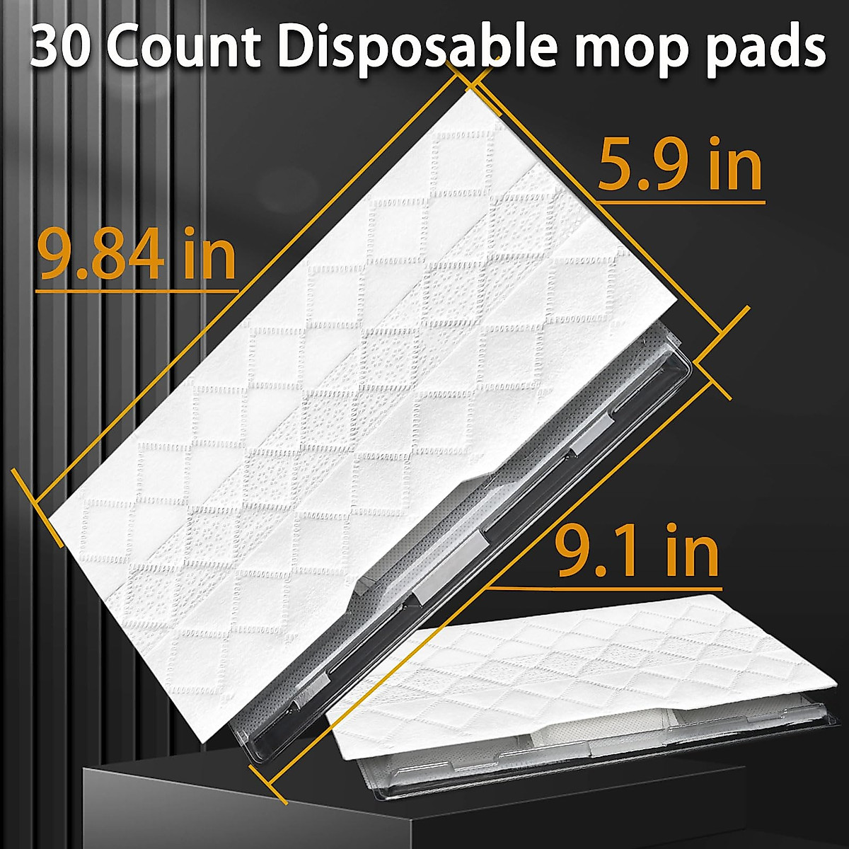 FFsign VACMOP Mop Pad Refills Compatible with Shark Vacmop VMP30 VM252 VM250 VM200 Vacuum, Disposable Replacement Mop Pads, White, 30 Count
