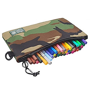 Rough Enough Aesthetic Pencil Case Organizer for Adult with Zipper Cordura Camo