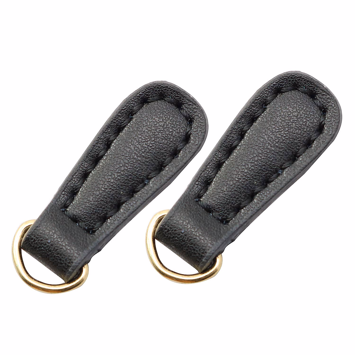 NX Garden 2pcs Genuine Leather Zipper Pulls Black Pull Strap Cord Zipper Pullers Durable Boot Jacket Bag Purse Accessories