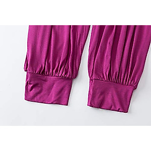 AvaCostume Womens Modal Cotton Soft Yoga Sports Dance Harem Pants, XL, Fuchsia