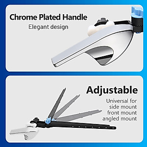 Universal Toilet Handle Flusher Replacement kit Angle Adjustable Toilet Tank Flush Trip Lever Arm Front Angled Side Left & Right Mount Toilet Repair Part