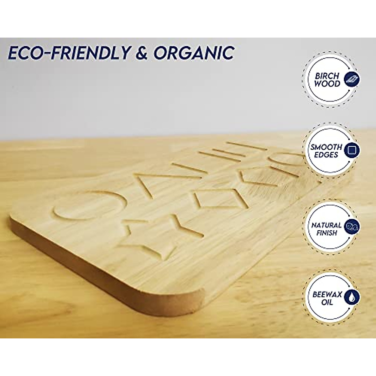 Reversible Prewriting/Shapes Tracing Board - Learning for Toddlers - Wooden Shapes - Shapes Tracing for Toddlers - Montessori Letters - Montessori Toys for 3 Year Old 4 5 6 - Preschool Classroom Toys