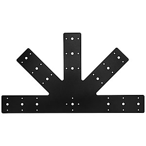 Sihnman 24.0"x13.5" Powder Coated 12 Pitch Gable Plate (1 pc). Heavy Duty 3mm Structure Steel for Decorative Gable Plate, Cedar Gable Bracket, Steel Truss Base Fan for Truss Roof Plate, Pergola Plate.