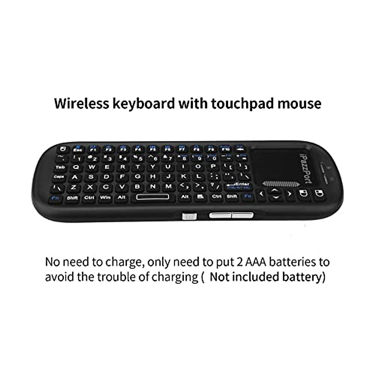 iPazzPort 2.4G Mini Wireless Keyboard with Touchpad Mouse Combo, Lightweight Portable Keyboard Controller, Compatible with Android TV Box/PC/Tablets/PS4/Raspberry Pi 3/HTPC KP-810-19S