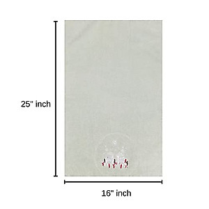 Holiday Christmas Cotton Towels: Noble Reindeer Buck Deer Design, Gray Silver Red White, Set of 2