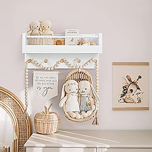 COMAX Small Book Shelf Organizer for Kids, Floating Bookshelf for Toddler Baby Room Bedroom, Set of 3 Wall Bookshelf Nursery Book Shelves Holder, Hanging Book Shelf for Wall Mounted Decor, White