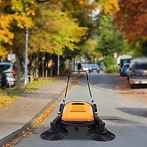Mgorgeous Outdoor Hand Push Floor Sweeper Hand Propelled Unpowered Sweeper Small Industrial and Commercial Community School Property Road Dust-Free Sweeper