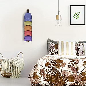 Hat Rack for Wall, Wooden Baseball Caps Organizer Wall Mount Baseball Hat Holder Wall Vertical Hat Racks for Closet Door Bedroom Entryroom Laundry
