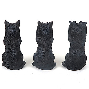 Veronese Design 4 Inch Black Kittens Hear Speak See No Evil Resin Figurine Miniature