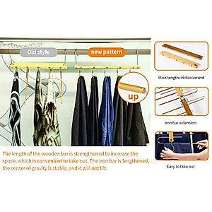 2-Piece Magic Pants Hangers (2.0 Center is Backward Not Easy Slide Off. More Easily Getting Clothes on and Off) Pants Hangers Space Saving 5 Layers 2 Uses Multi Functional Pants Rack