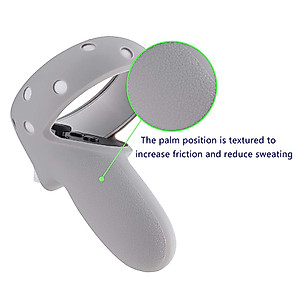 Professional Grip Cover for Oculus Quest 2 Touch Controller Grip Accessories, Anti-Collision Silicone Handle Protective Sleeve - 1 Pair (Grey)