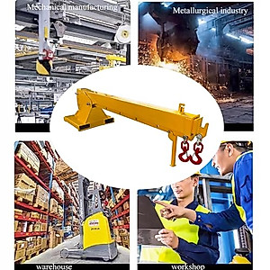 BREVELTION 4400lb/2ton Loading Capacity Forklift Mobile Crane Telescopic Arm with 0-75 Degrees Adjustable Tilt Angle 7ft-12ft Extension Attachments Boom Truss Hoist Jib Towing Handling Equipment