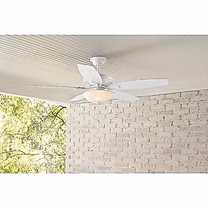 North Pond 52 in. LED Outdoor Matte White Ceiling Fan with Light